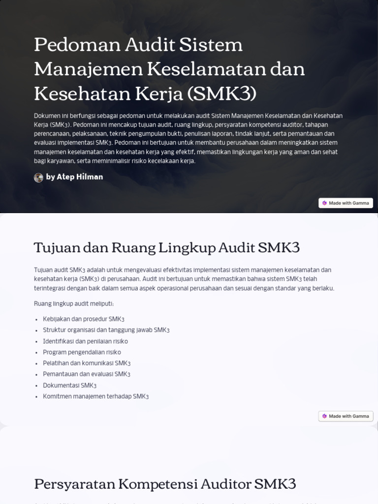 Pedoman Audit SMK3 | PDF