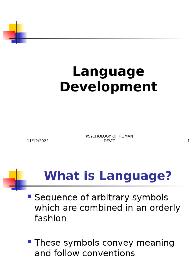 Language Development | PDF | Speech | Word
