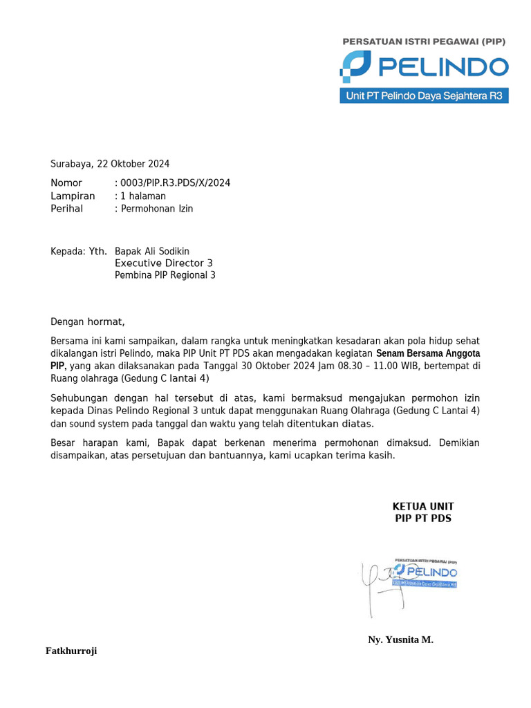 Izin Ruang Senam | PDF