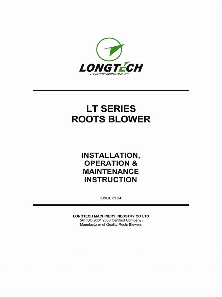 Manual Book Longtech Blower | PDF | Belt (Mechanical) | Bearing ...