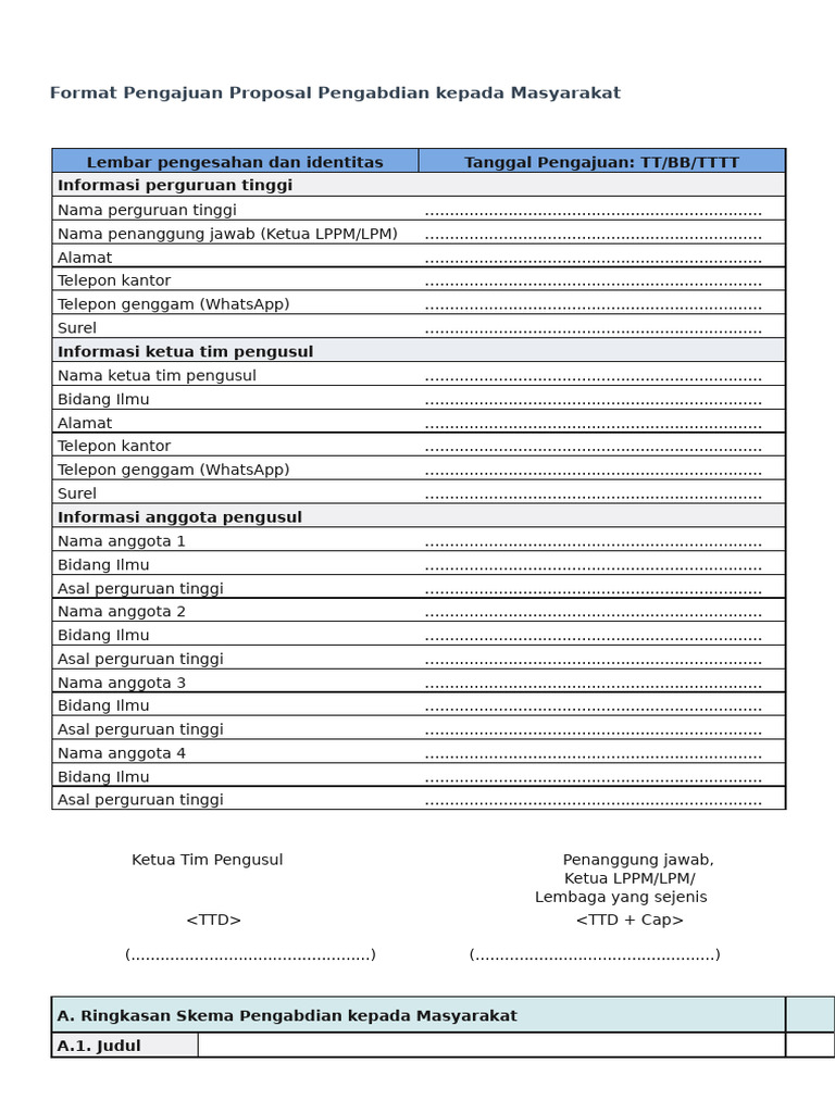 FORMAT USULAN PROPOSAL PKM INTERNAL UKPM | PDF