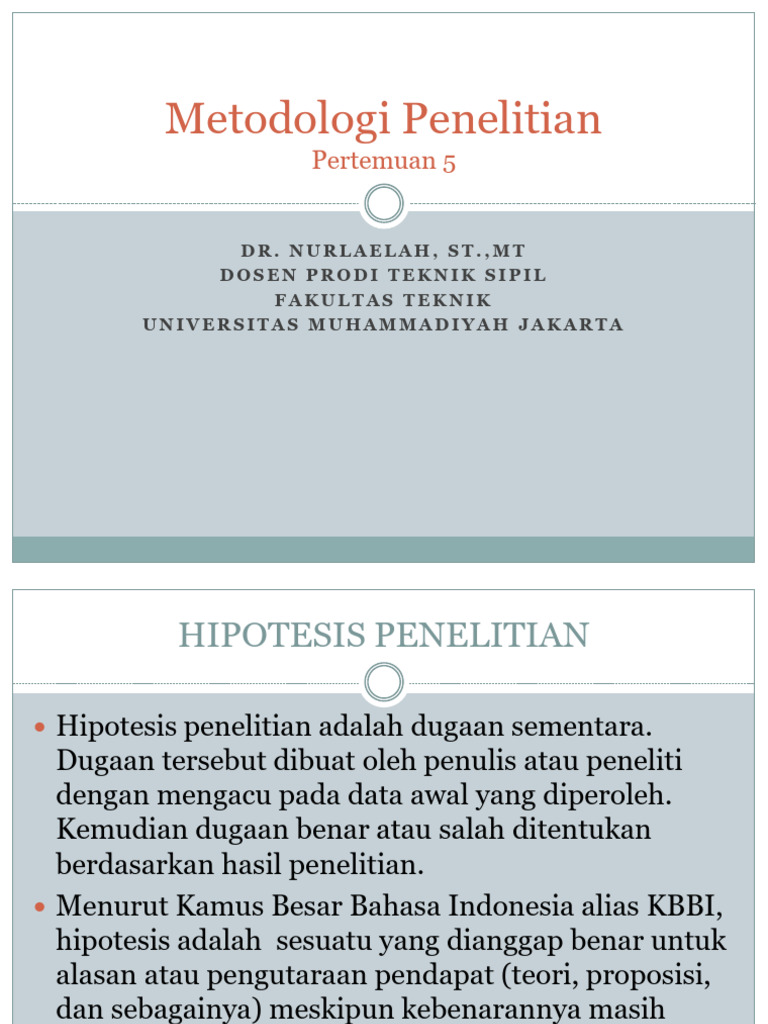 Contoh dan Cara Menyusun Hipotesis | PDF