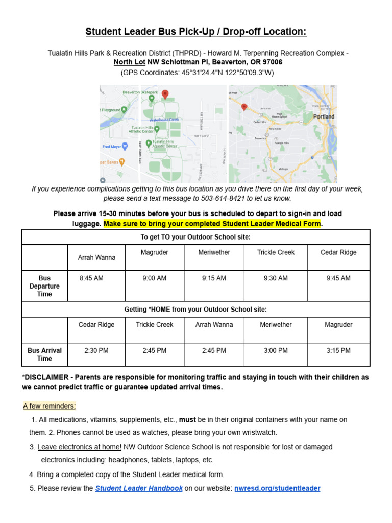 ODS-SP24 - SL Bus Schedule - Beaverton | PDF