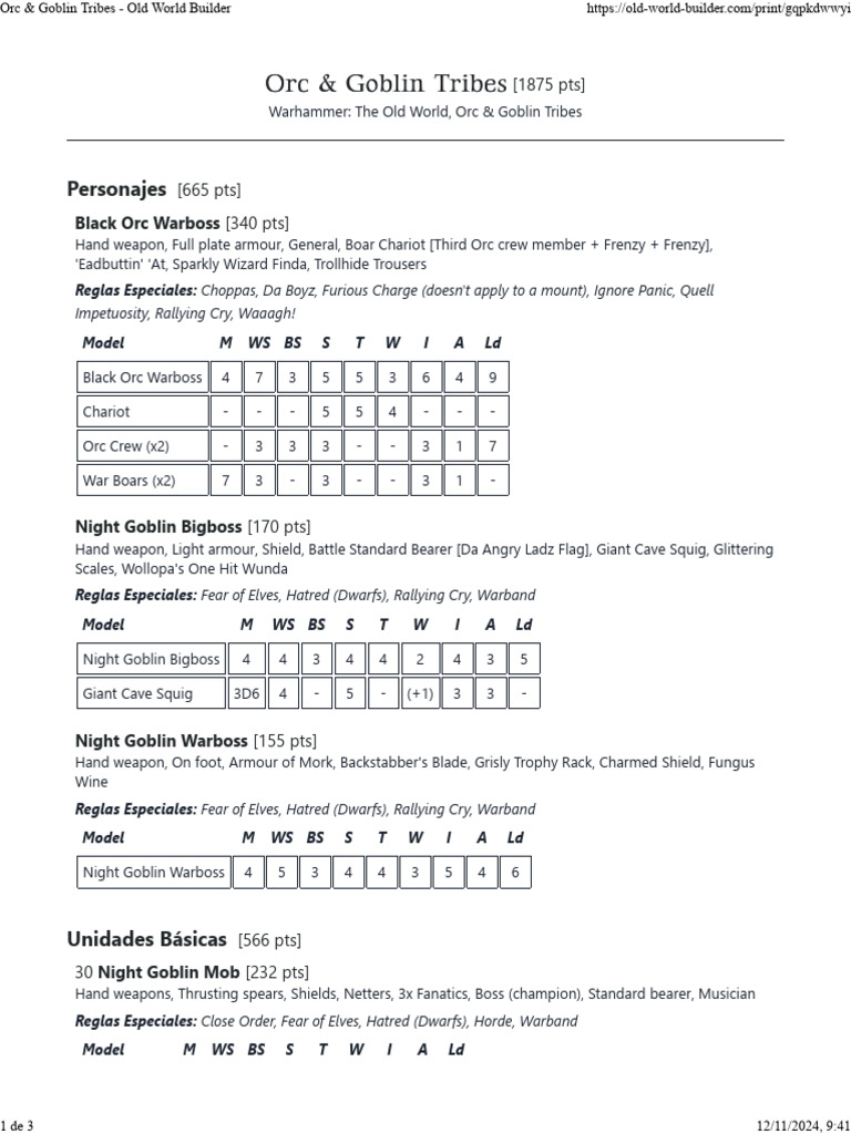 Orc & Goblin Army List Overview | PDF | Fantasy | Fantasy Creatures