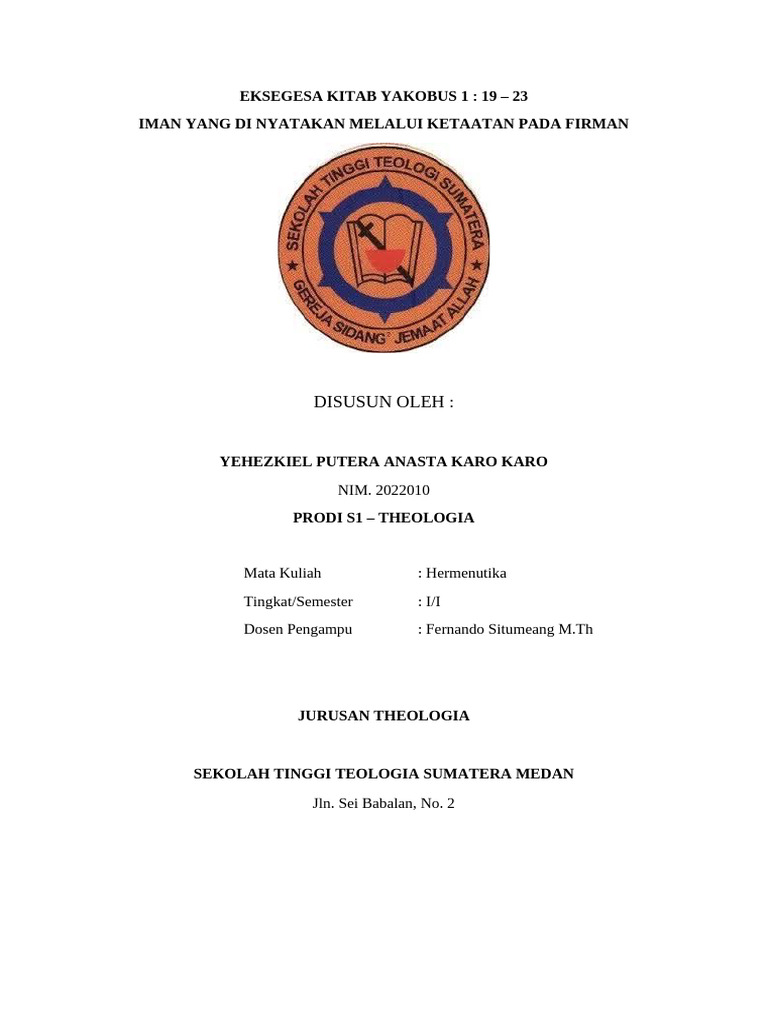 Eksegesa Kitab Yakobus 1 | PDF | Sejarah | Klasik