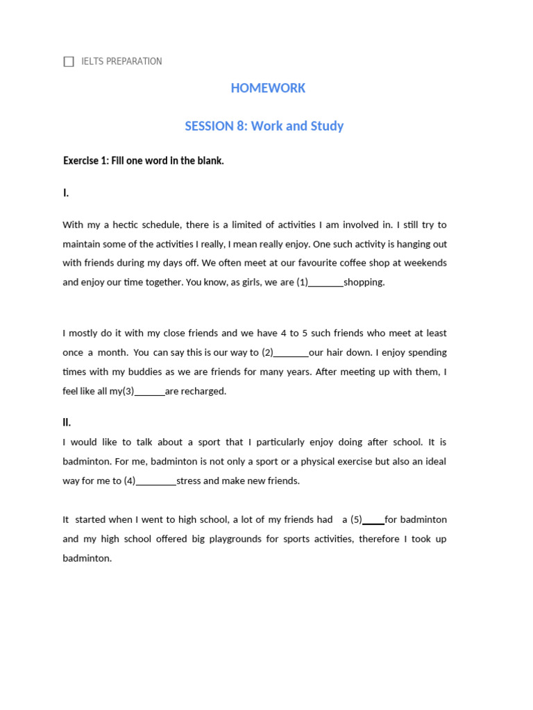 Lesson 8 - Homework - Ms. Mai Nguyen.docx-đã Chuyển Đổi | PDF | Self ...