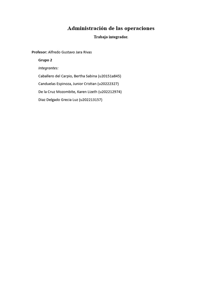 Administraci N de Las Operaciones 1 PDF | PDF | Business