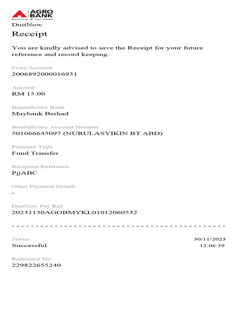 DuitNow Receipt | PDF