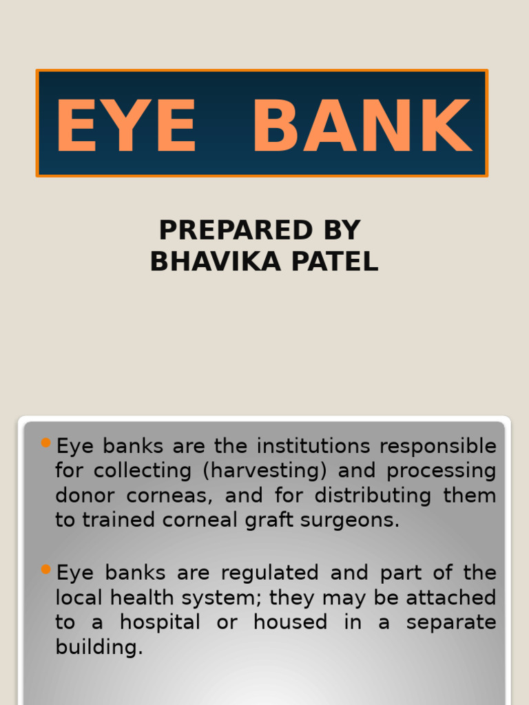 EYE BANK | PDF | Cornea | Medicine