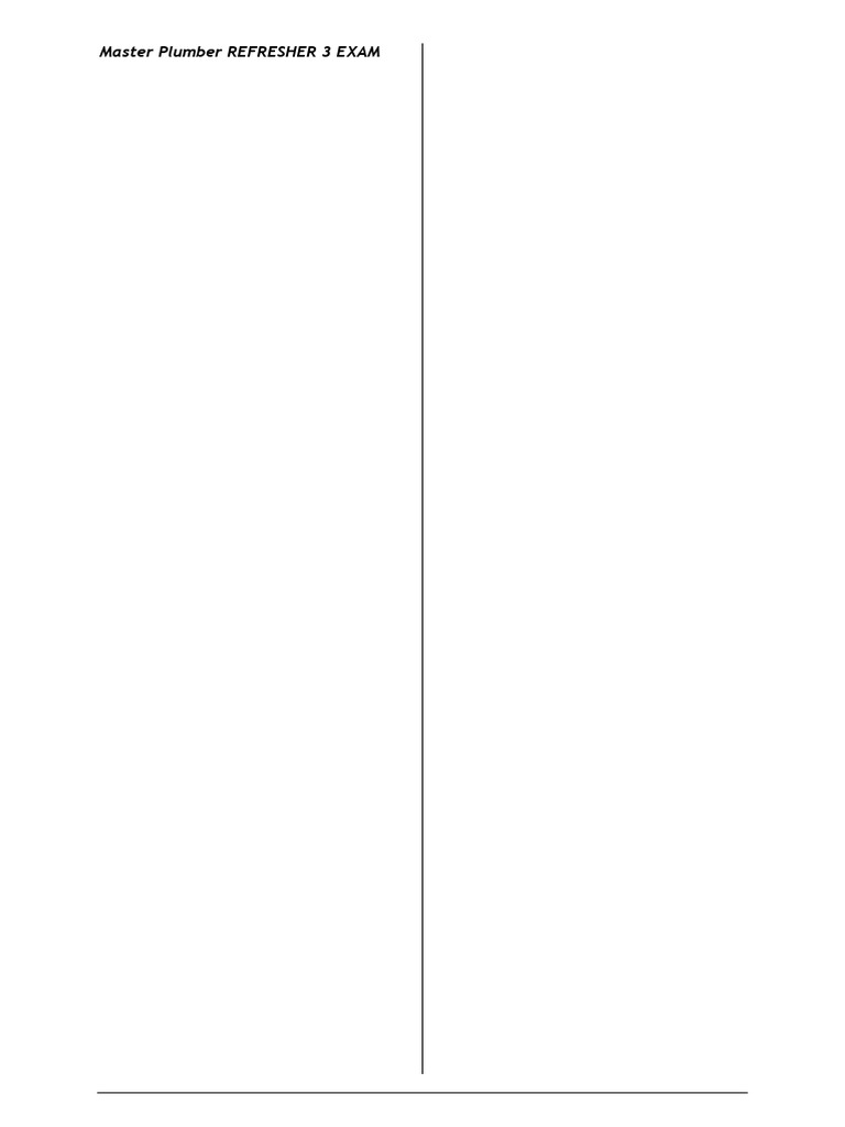 Refresher 3 Exam Answer Key | PDF | Valve | Water