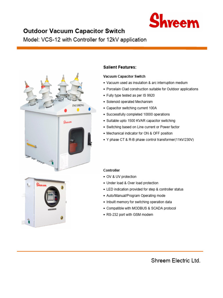 Vacuum Capacitor Switch VCS-12 | PDF | Capacitor | Switch