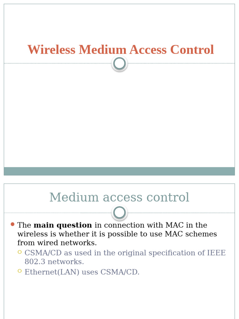 Wireless Medium Access Control | PDF | Telecommunications | Computer ...