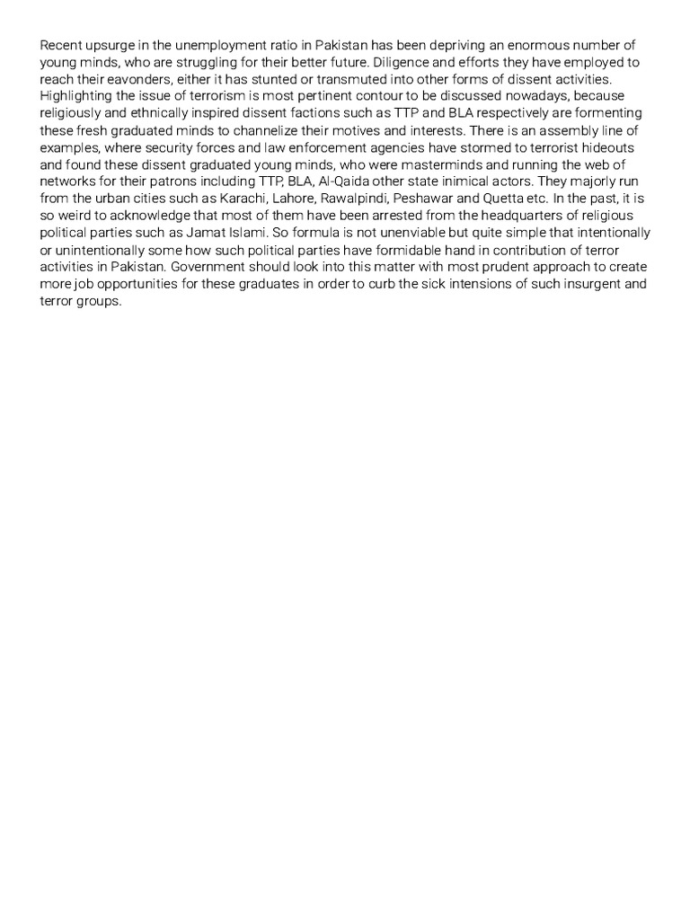 Wordpad - Plus - Unemployment and Terrorism | PDF