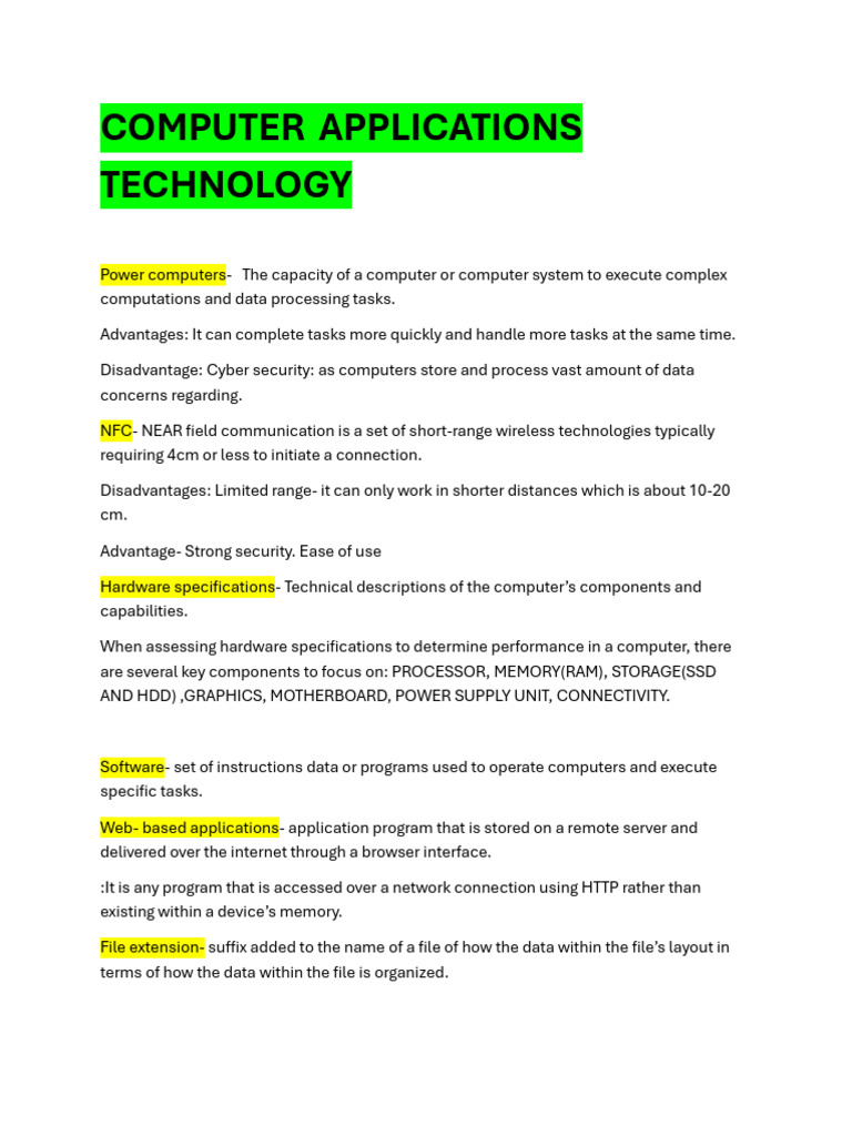 Computer Applications Technology P2 Term 2 | PDF | Computer Hardware | Internet