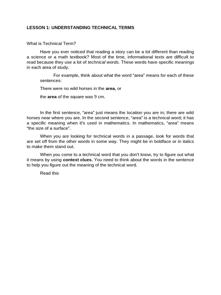 Technical Terms | PDF