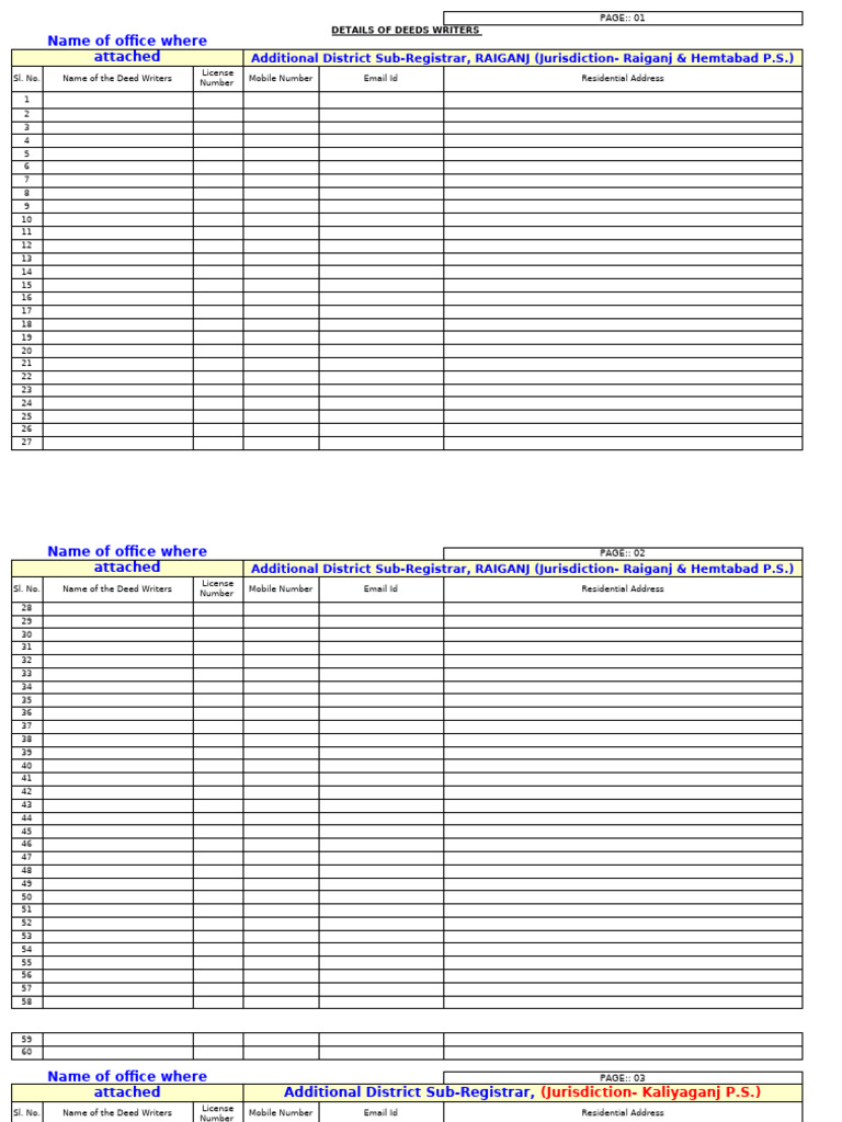 Deed Writer and Advocates 2024 - Filled | PDF