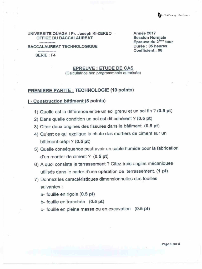 111 Bac 2017 f4 2e Tour Etude de Cas 2 | PDF