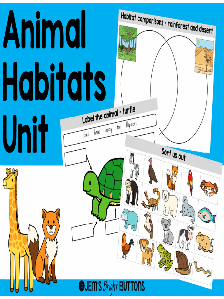 AnimalHabitatsworksheets 1 | PDF | Habitat