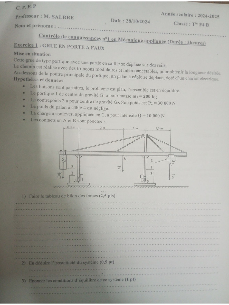 Meca Devoir N'1 | PDF