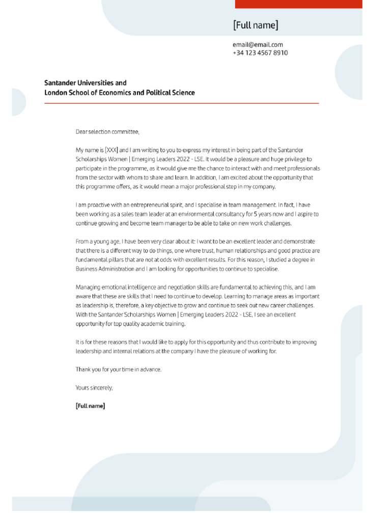 Sample Motivation Letter | PDF