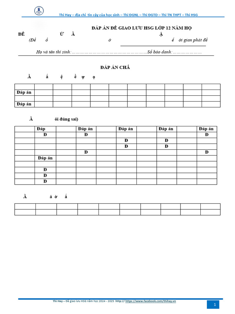 Đáp Án Ly - L6 | PDF