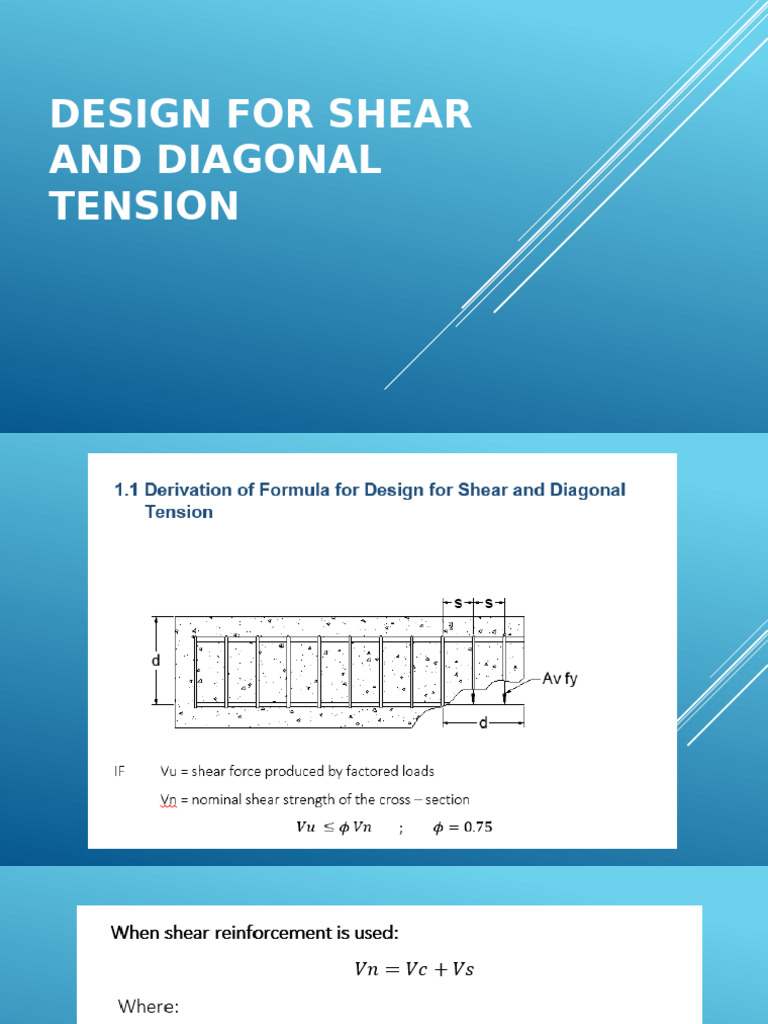 Design For Shear and Diagonal Tension | PDF