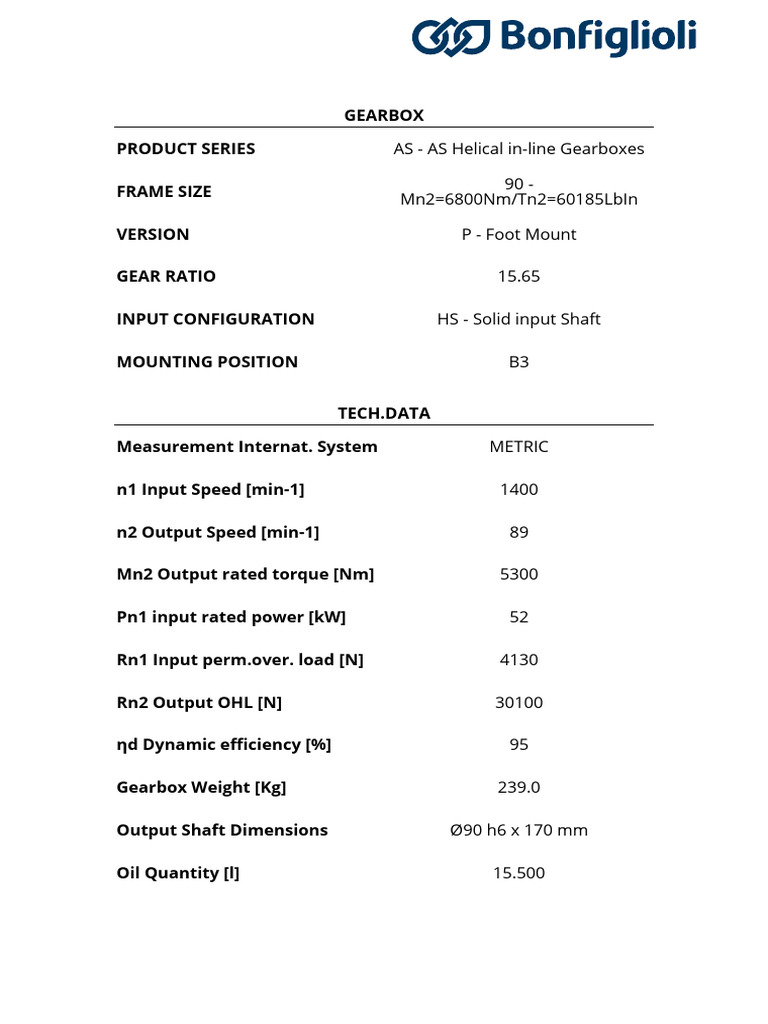 AS Helical Gearbox Specifications | PDF