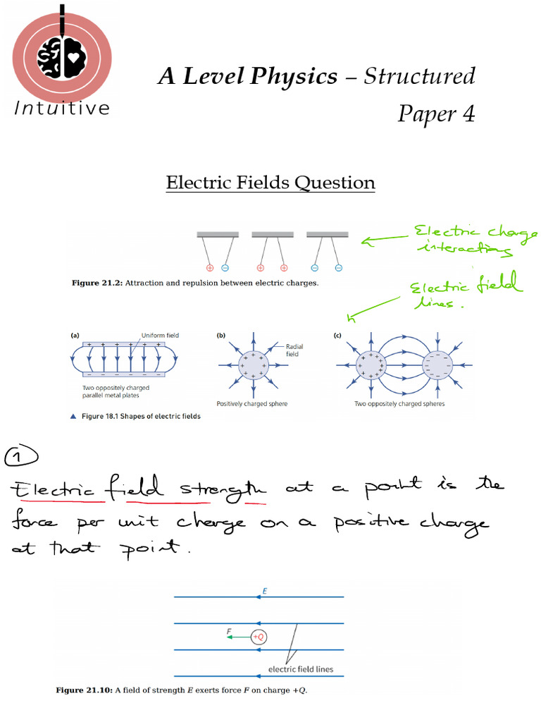 Electric Fields - WORKSHEET | PDF