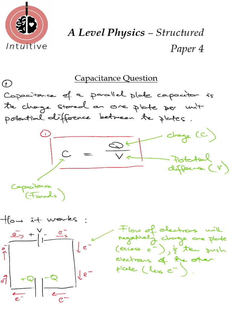 Capacitance - WORKSHEET | PDF