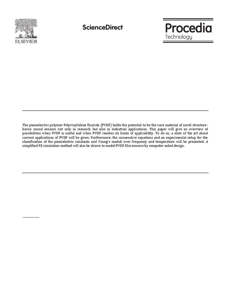 PVDF Sensor Simulation & Classification | PDF | Piezoelectricity ...