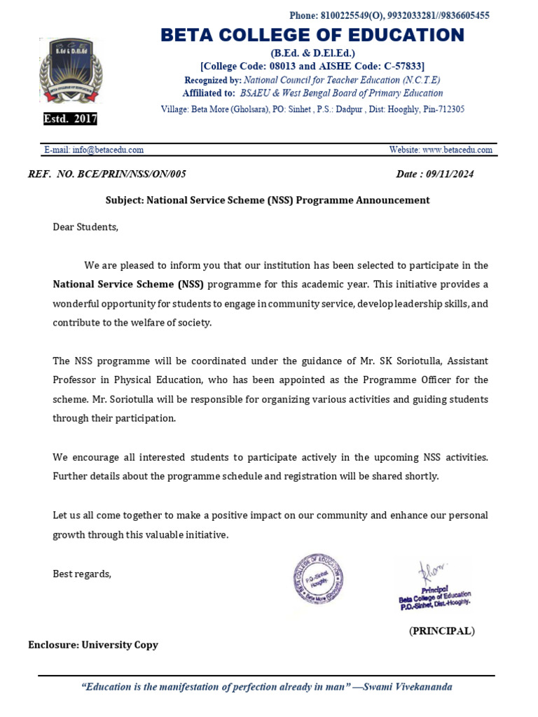 Beta College of Education: Estd. 2017 | PDF