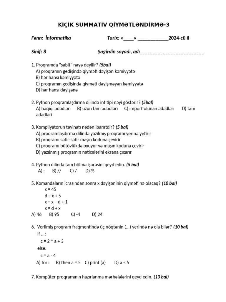 8 sinif ksq 3 | PDF