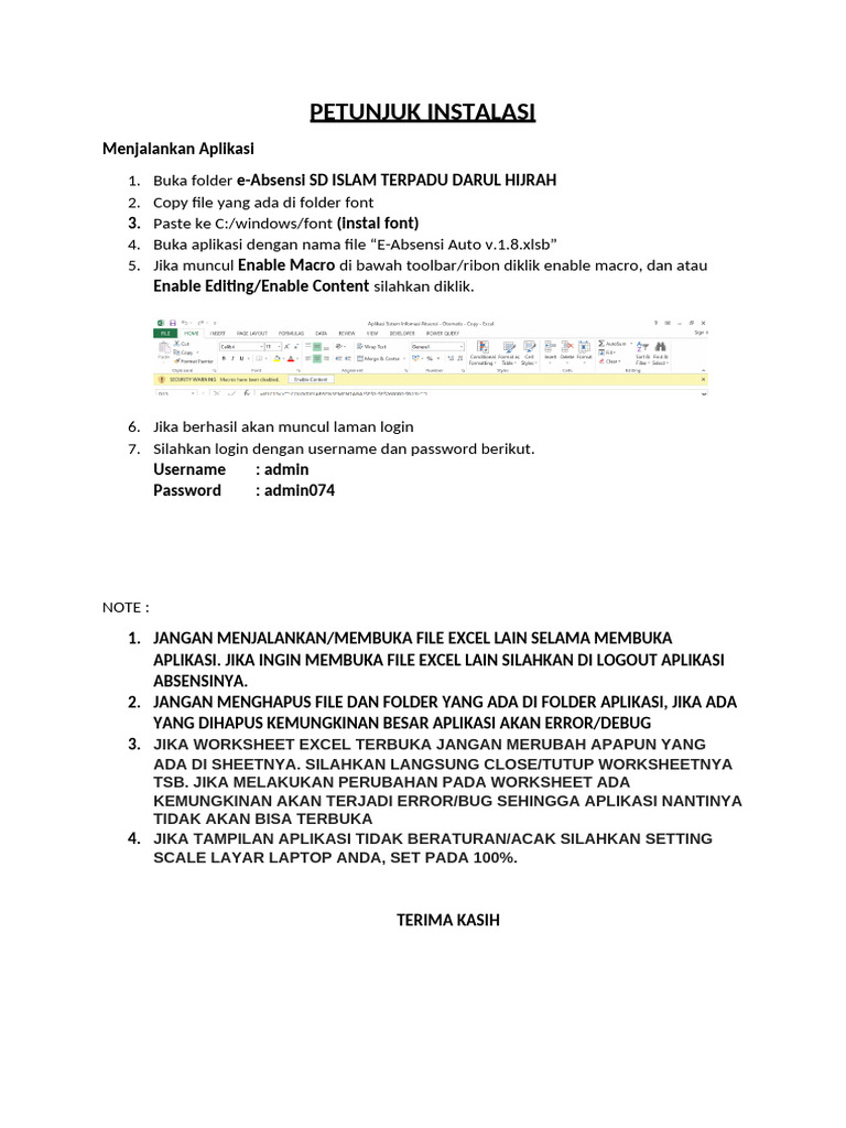 Petunjuk Instalasi | PDF