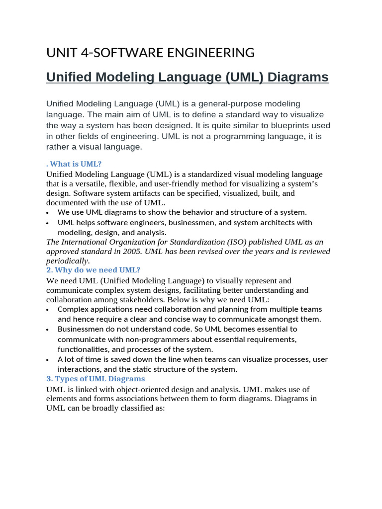 Software Engineering-Unit 4 | PDF | Unified Modeling Language | Use Case