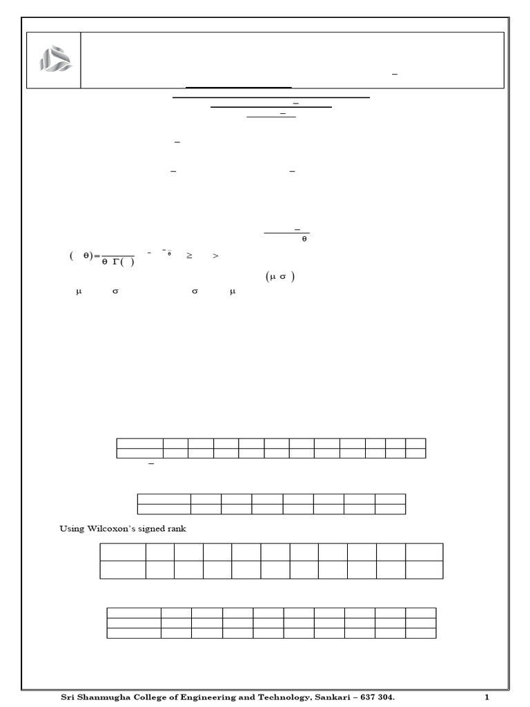 II - MA3391 - PS Question Bank - 1 (CIA-II) | PDF | Statistical ...