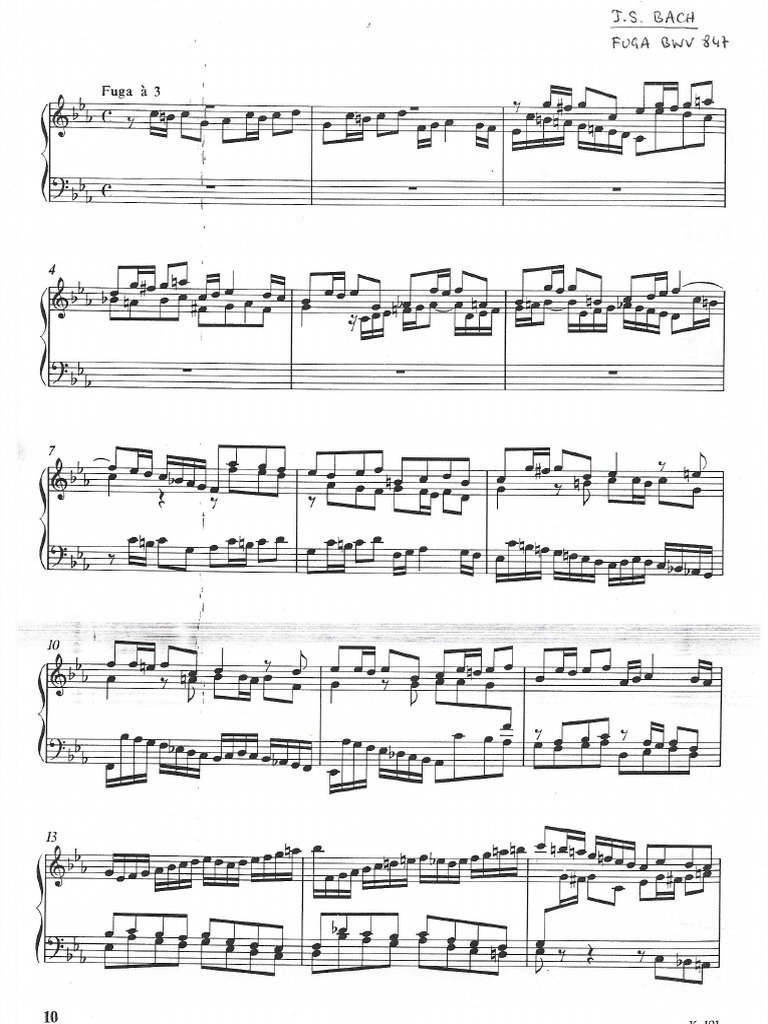 BACH, Fuga en Do Menor, CBT Vol I | PDF