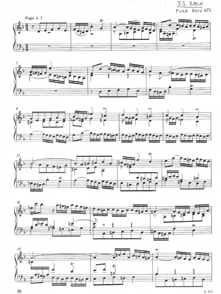 BACH, Fuga en Re Menor, CBT Vol I | PDF