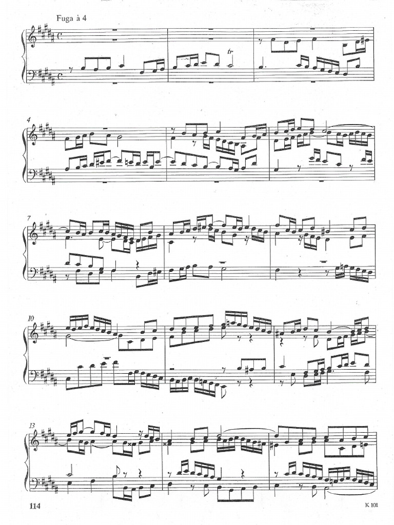 BACH, Fuga en Si Mayor, CBT Vol I | PDF