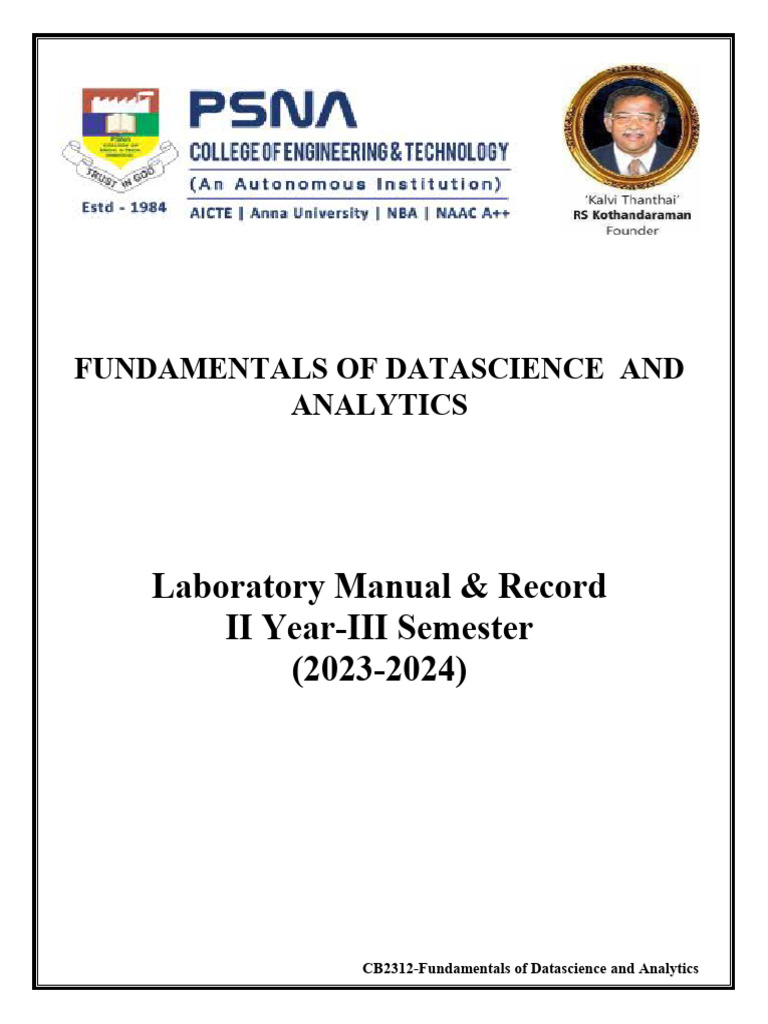 FDA Lab Manual Final | PDF | Function (Mathematics) | Weighted Arithmetic Mean