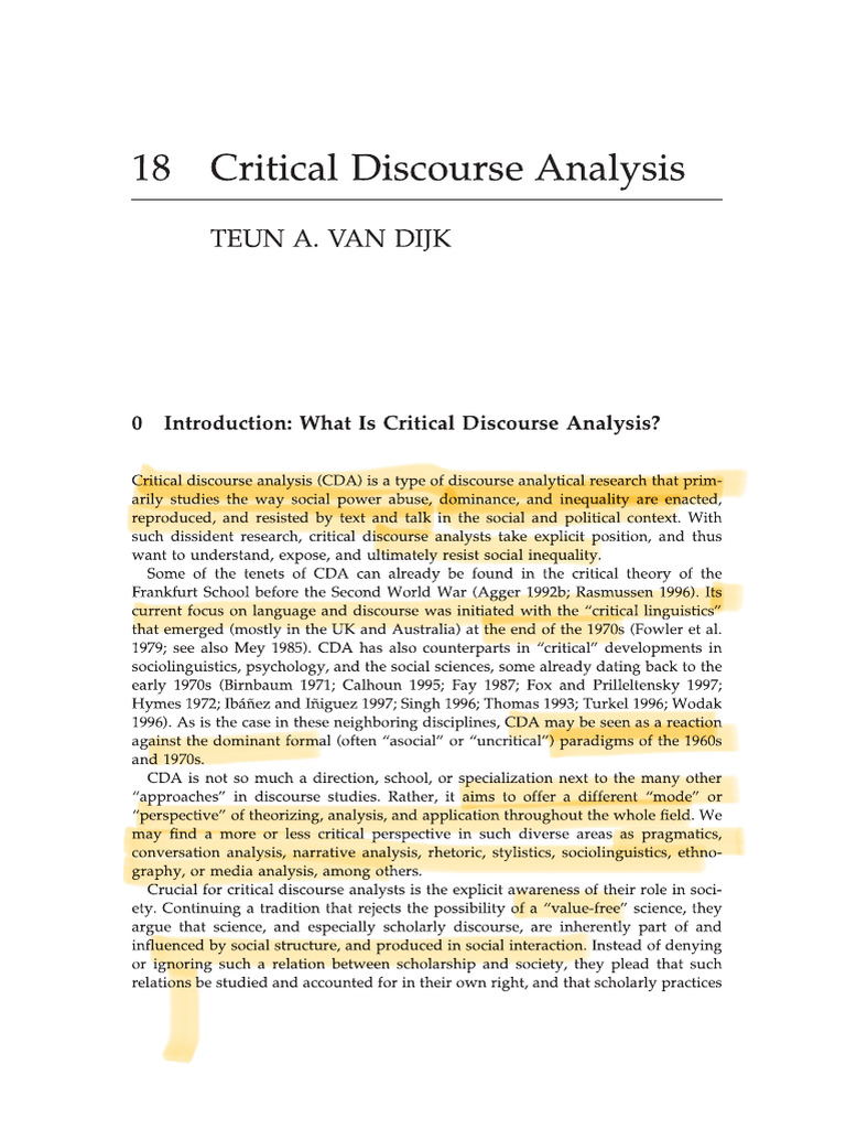 CDA Van Dijk's Chapter 18 Up To Research | PDF