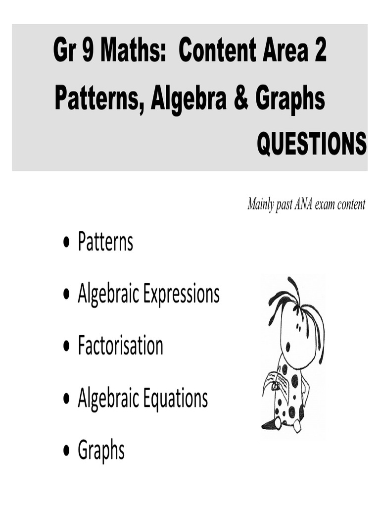 Gr9 Albegra and Graphs | PDF | Equations | Sequence