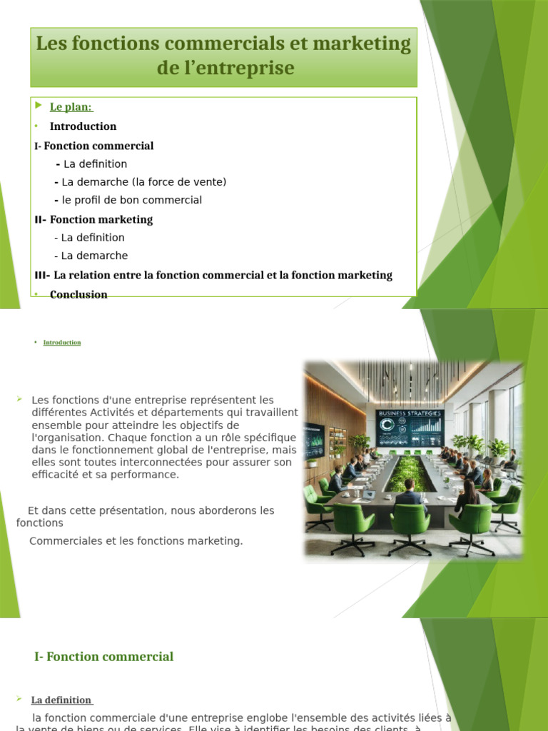 Fonctions Commerciales et Marketing en Entreprise | PDF | Sodles ...