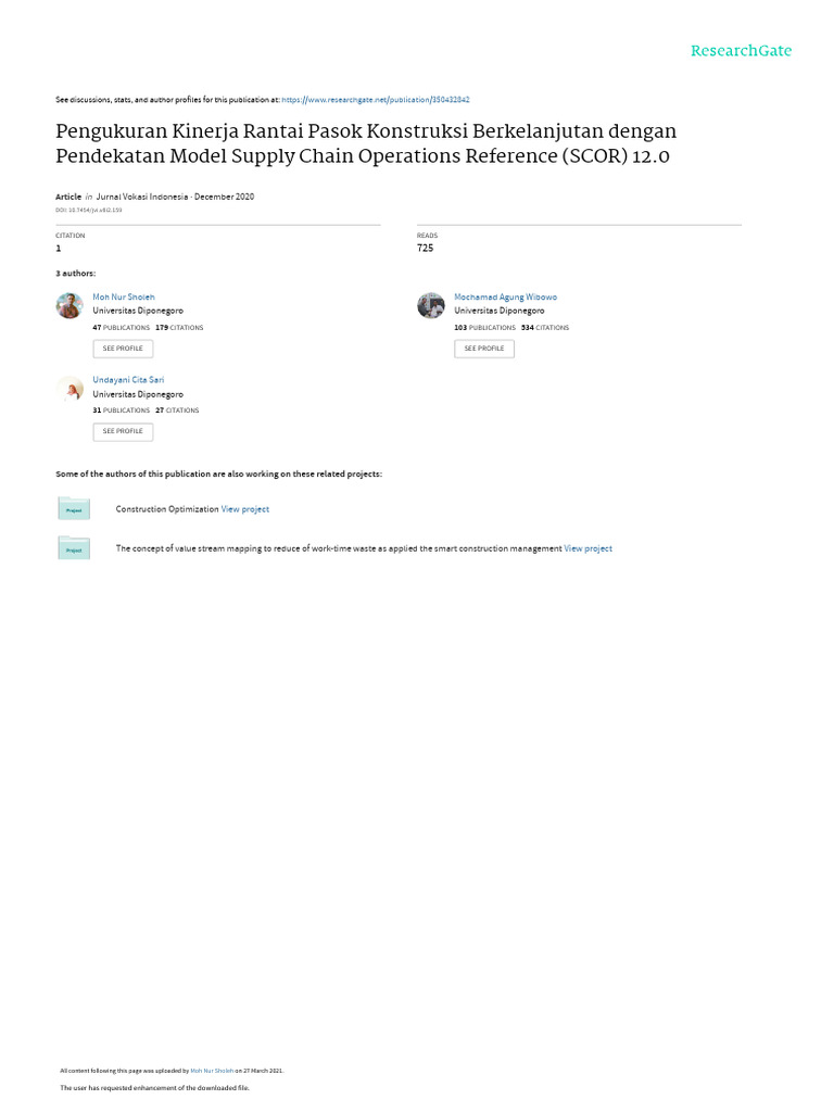 Pengukuran Kinerja Rantai Pasok Konstruksi Berkelanjutan Dengan ...