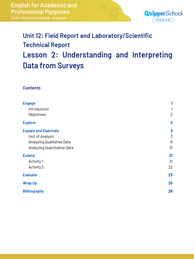 PDF (SG) - EAP11 - 12 - Unit 12 - Lesson 2 - Understanding and Interpreting Data From Surveys ...