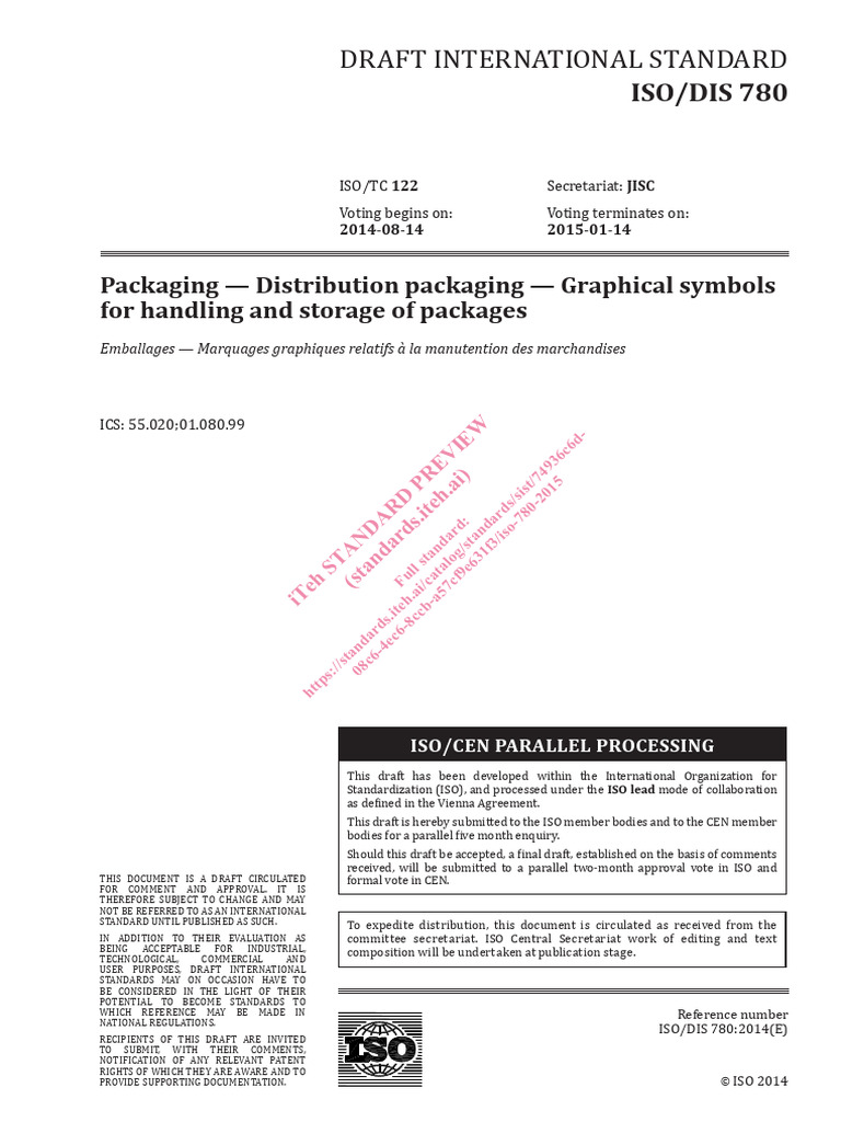Iso 780 2015 | PDF | International Organization For Standardization | International ...