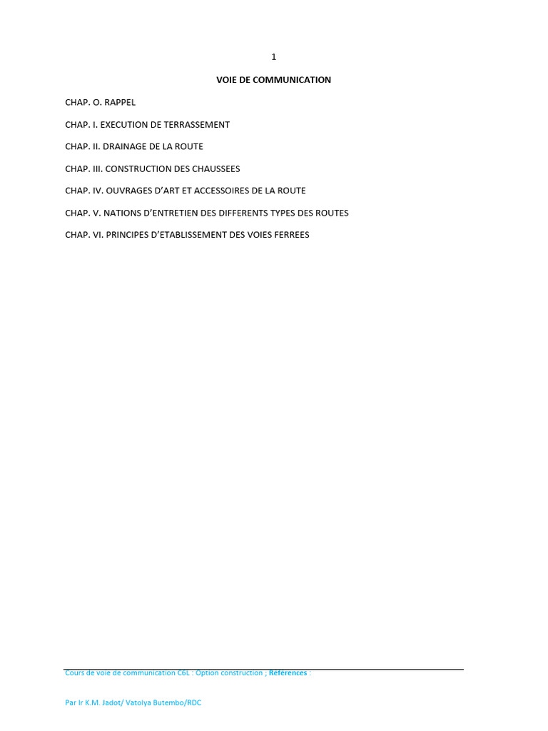 Cours de Voie de Communication PDF | PDF | Route | Topographie