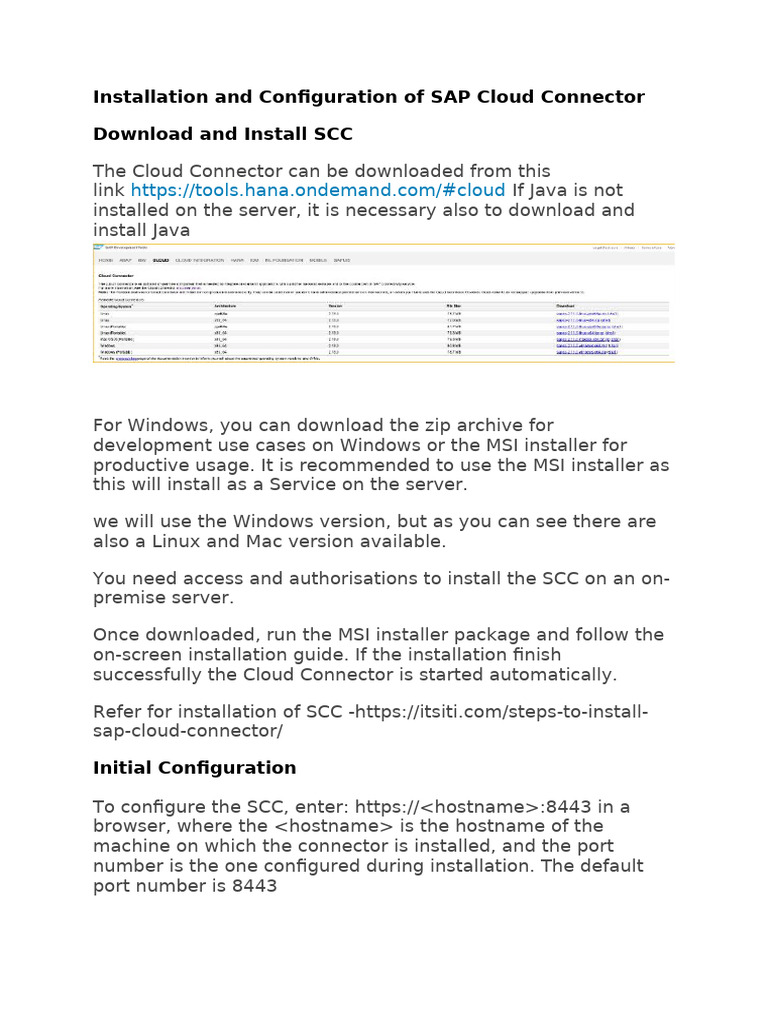 Installation and Configuration of SAP Cloud Connector | PDF | Cloud Computing | Proxy Server