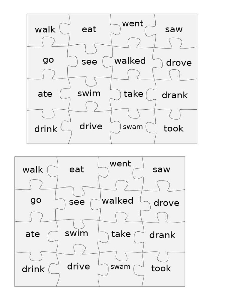 Present Tense Past Tense Puzzle | PDF