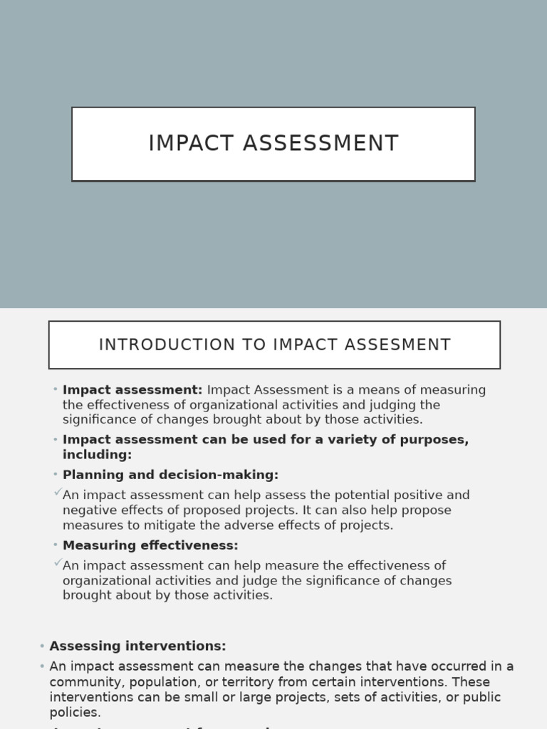 Impact Assessment | PDF | Environmental Degradation | Goal