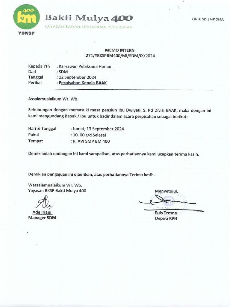 IM Perpisahan Bu Dwi | PDF